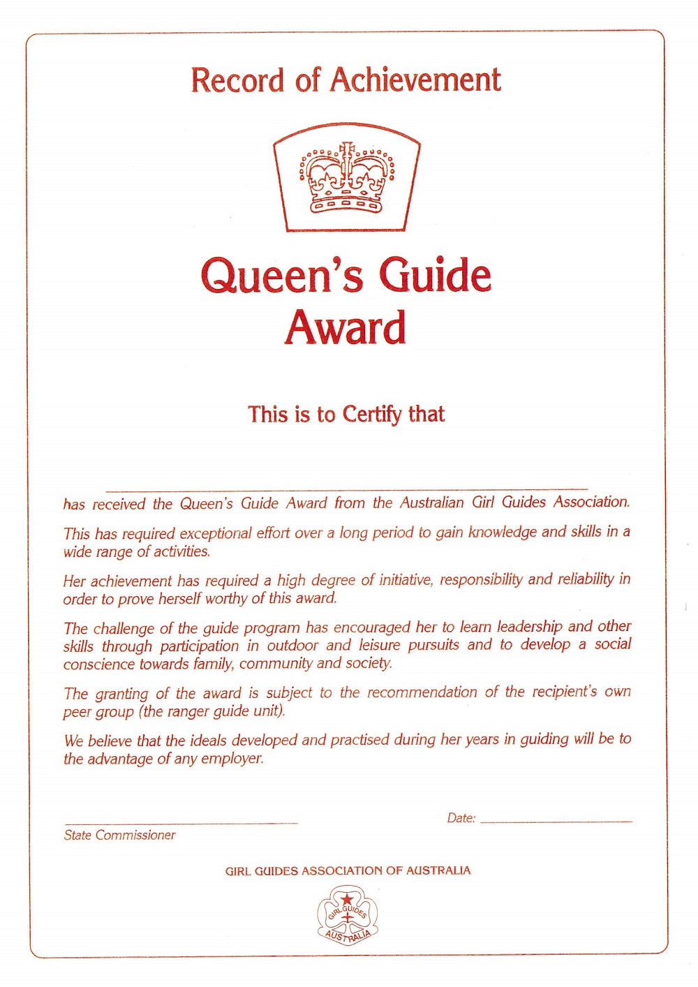Guide and Ranger Certificates - Queens Guide - Guiding Stories