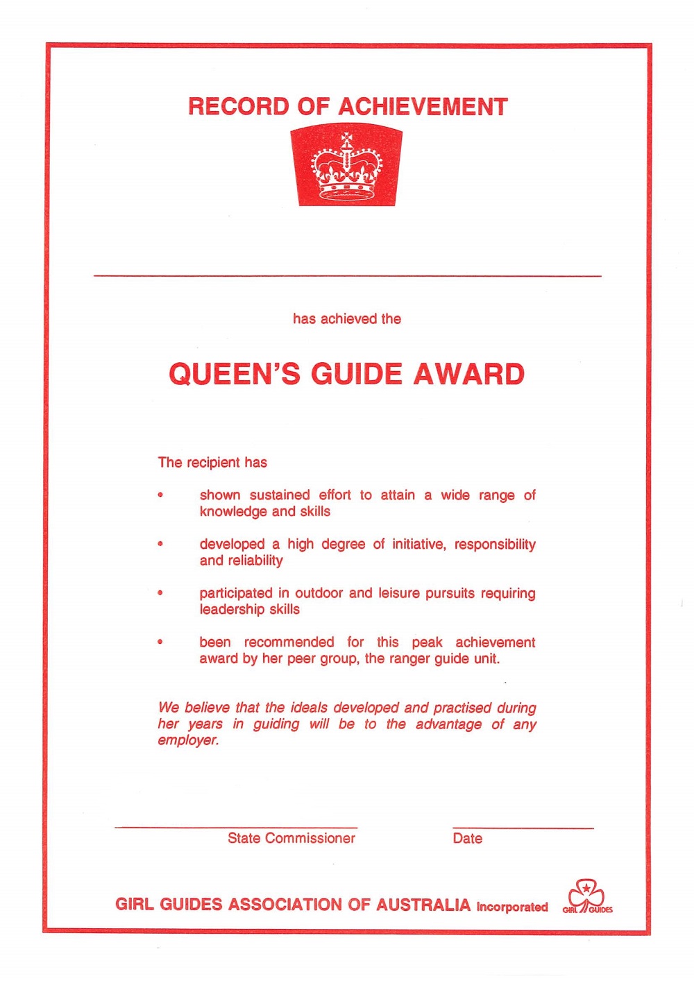 Guide and Ranger Certificates - Queens Guide - Guiding Stories