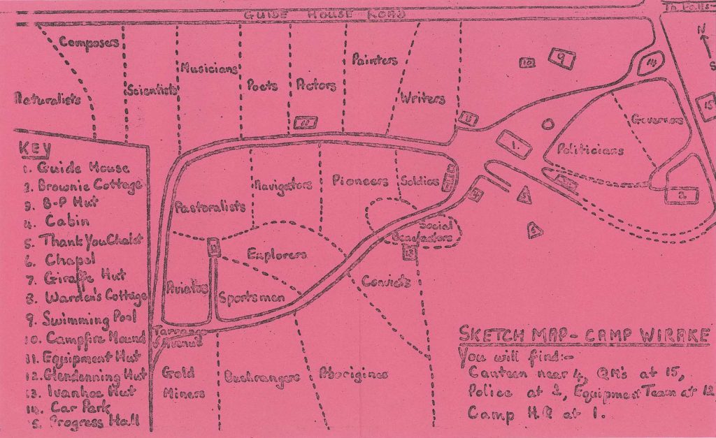 Camp Wirake 1973 - Camp Map and Sticker - Guiding Stories
